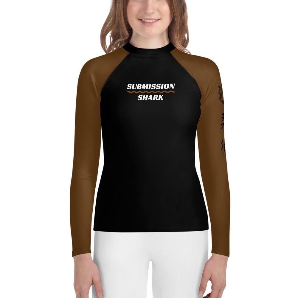 Youth BJJ Rash Guard (Brown SS Premium Standard) - Shop Jiu Jitsu Gear ...